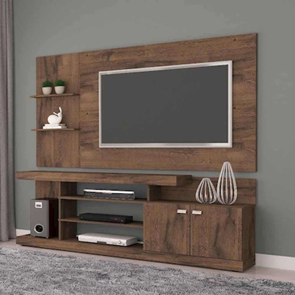 Painel para Tv 50 Polegadas e Rack 2 Portas Viena Permobili Café ...