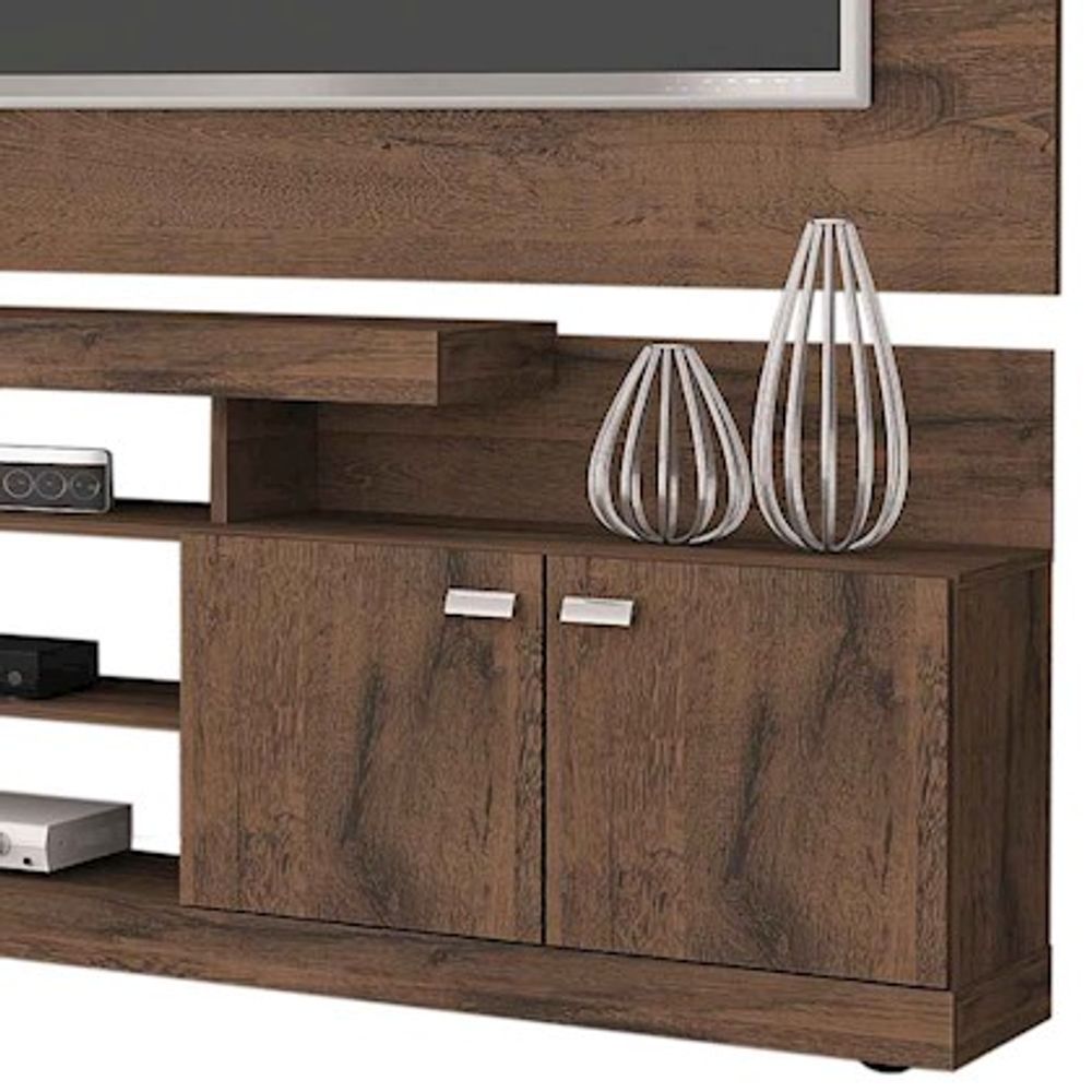 Painel para Tv 50 Polegadas e Rack 2 Portas Viena Permobili Café ...